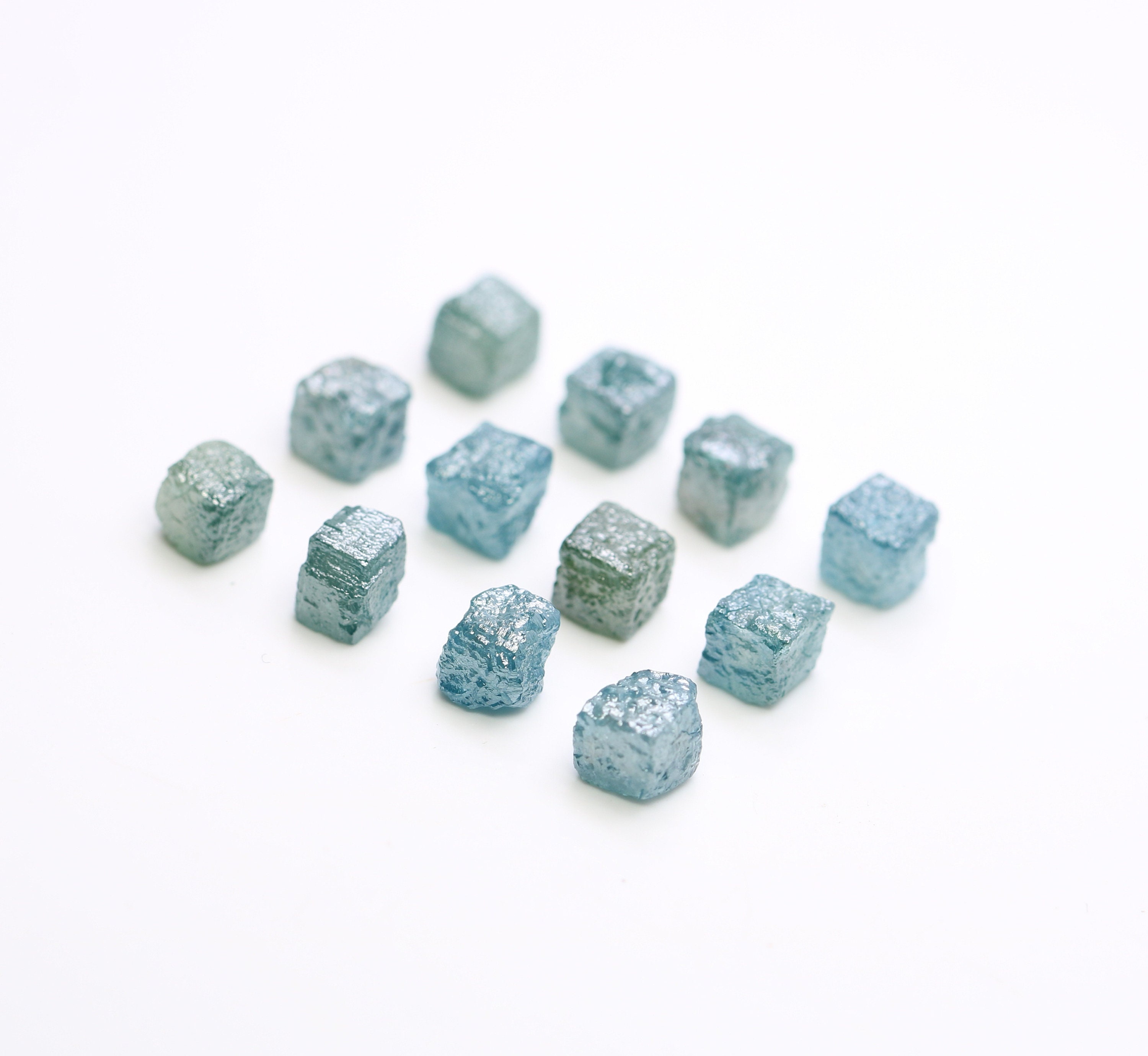 Raw Congo Blue Rough Diamond | Uncut Cube Shape Gemstone | Unique Blue ...