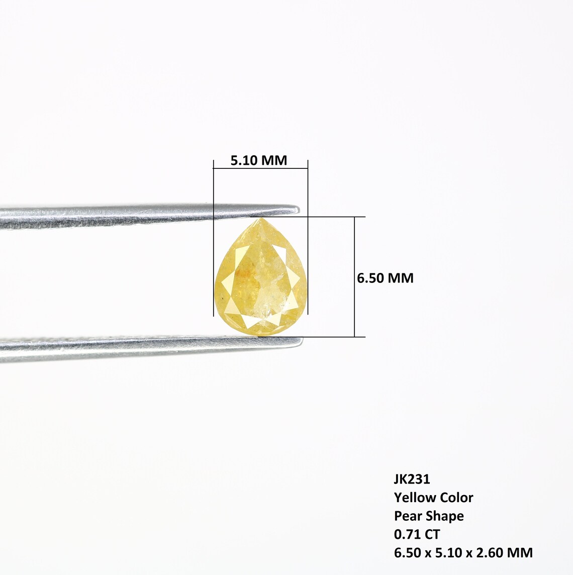 Loose Yellow Rose Cut Pear Rustic Diamond - Etsy