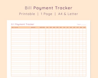 Bill chart | Etsy