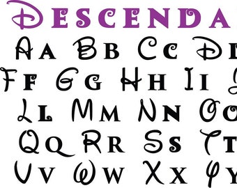 Descendants font | Etsy
