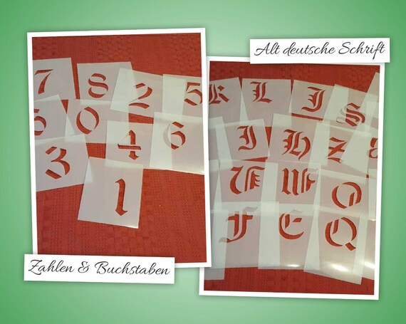 Old German Font Stencil Numbers Wall Stencil Text Vintage | Etsy