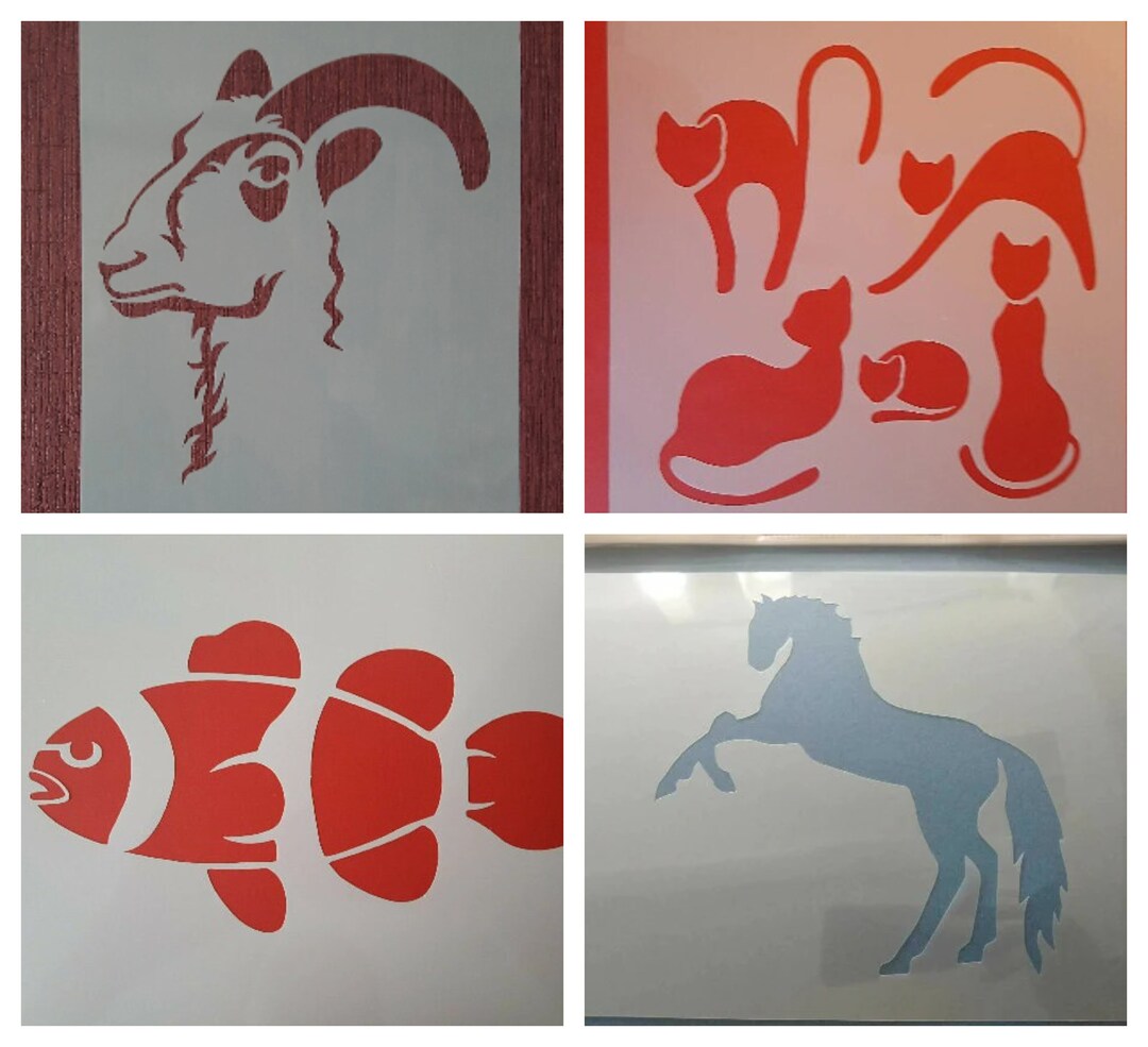 Stencils Goat Sharp Bock Design Craft Stencils Horse Cats Wall Template ...