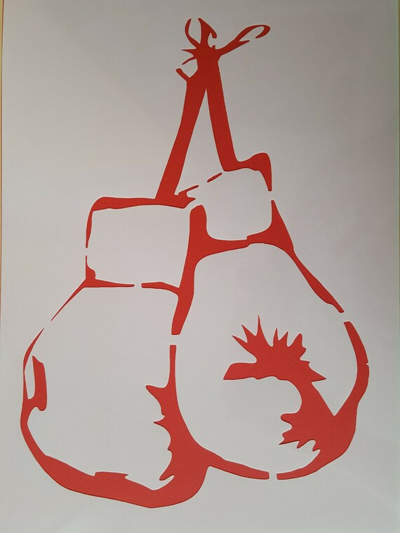 Stencils Boxing Glove Template Wall Decals Airbrush Canvas - Etsy