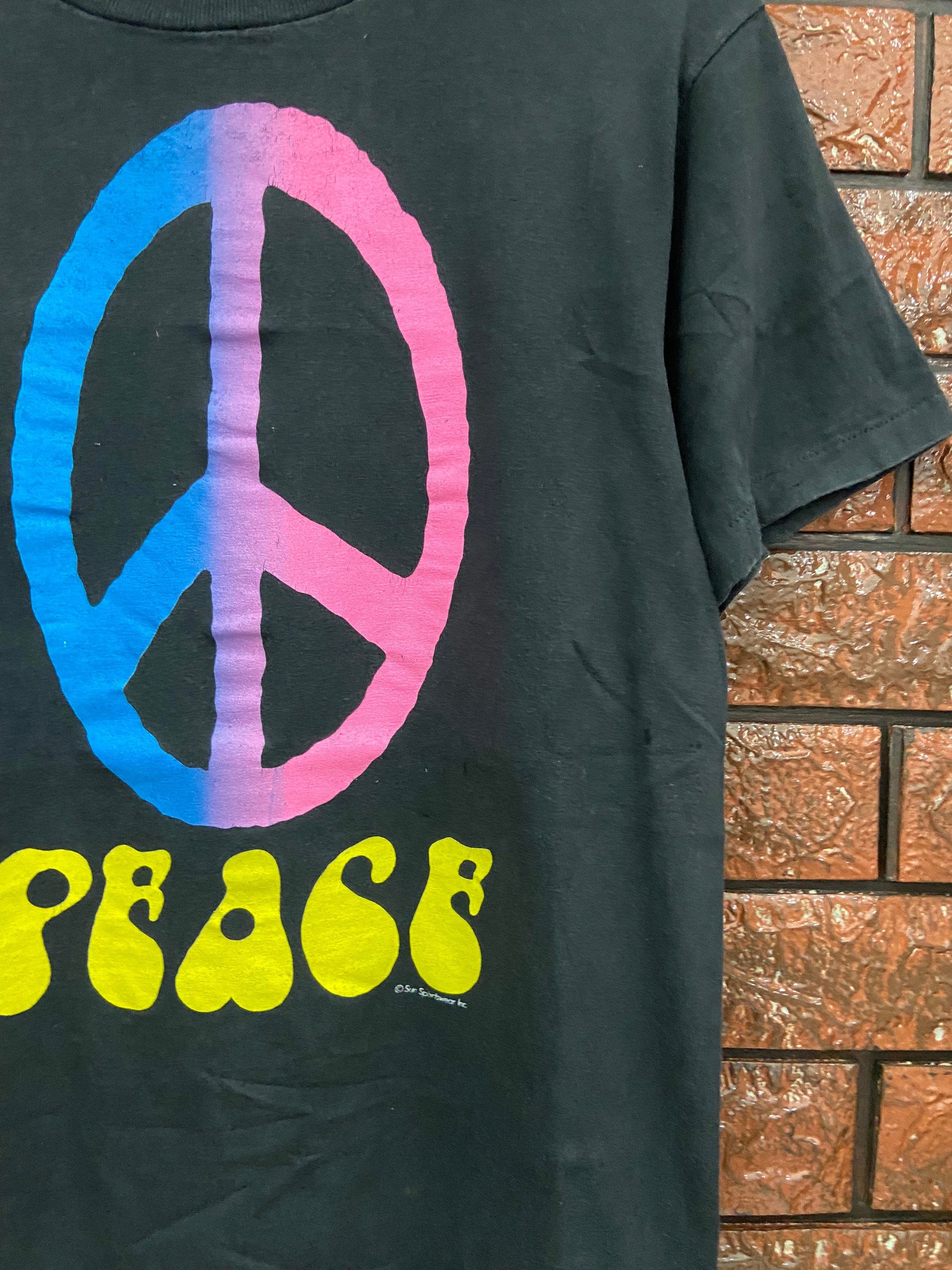 Vintage 90s Peace Logo Hippie Art T Shirt / Acid House | Etsy