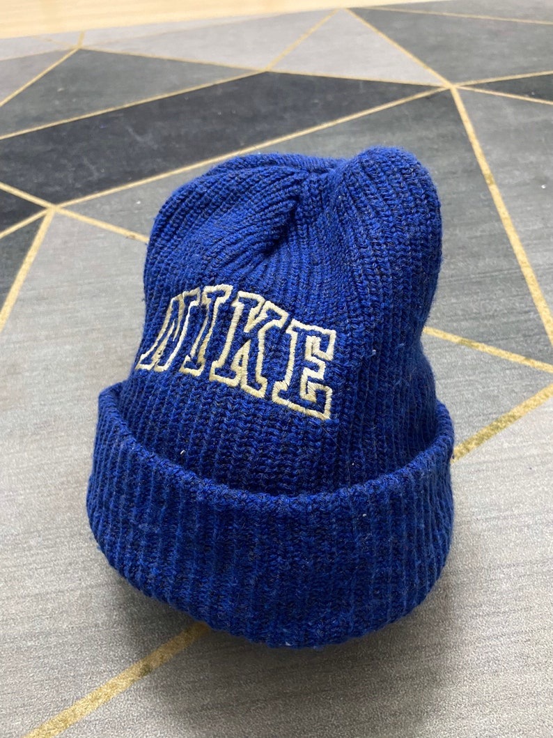 Vintage 90s OG Nike Embroidery Logo Beanie Hat Hip Hop Style 90s Cap ...