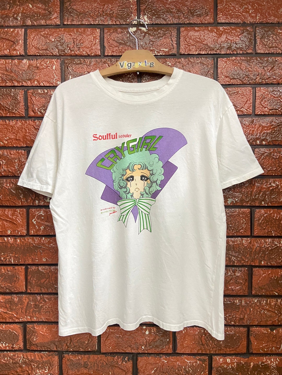 Vintage Soulful Seouler cry Girl Japanese Anime Graphic T Shirt ...