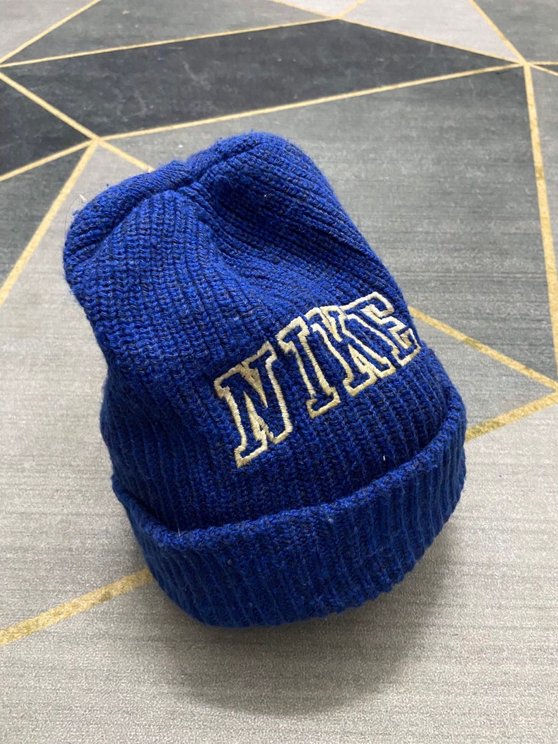 Vintage 90s OG Nike Embroidery Logo Beanie Hat Hip Hop Style - Etsy