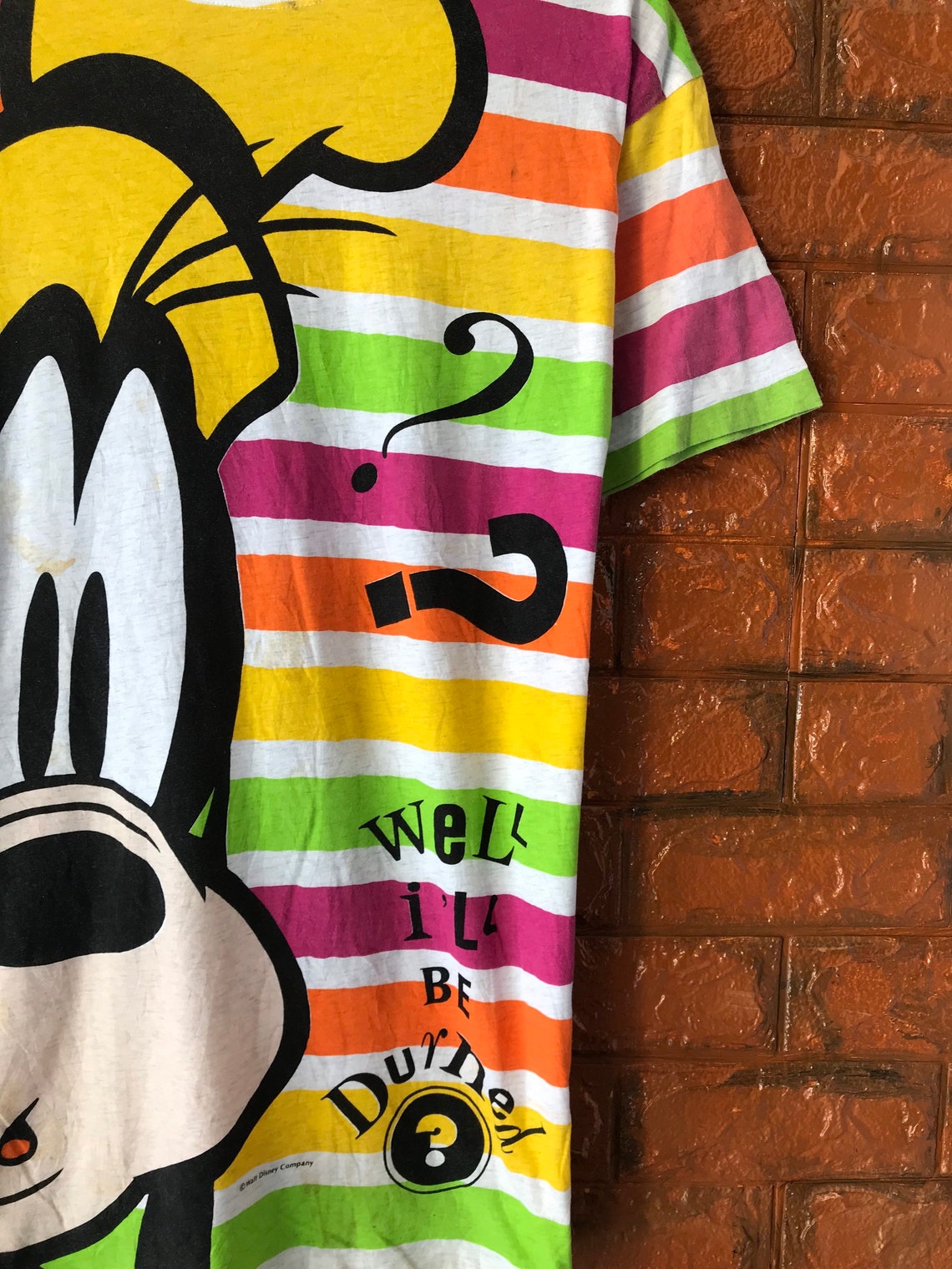 Vintage 90s Goofy American Animated Cartoon Multicolor Striped | Etsy