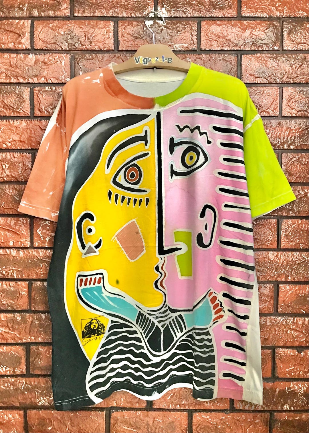 Vintage 90s Pablo Picasso Multicolor Overprint Fine Art T Shirt ...