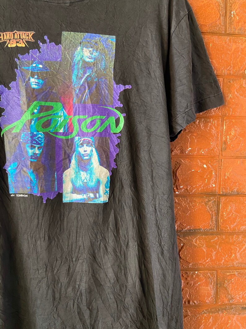 Vintage 90s Poison hard Rock 1993 Japanese Tour T | Etsy