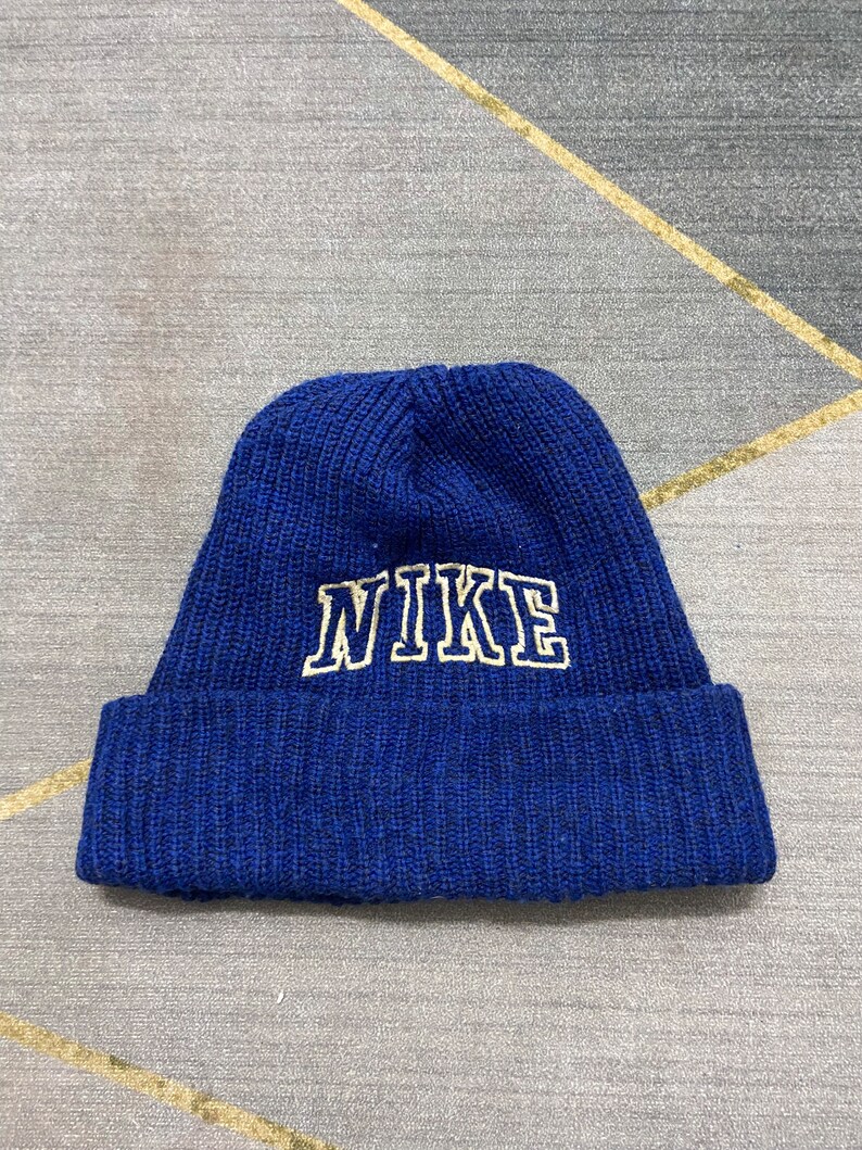 Vintage 90s OG Nike Embroidery Logo Beanie Hat Hip Hop Style 90s Cap ...