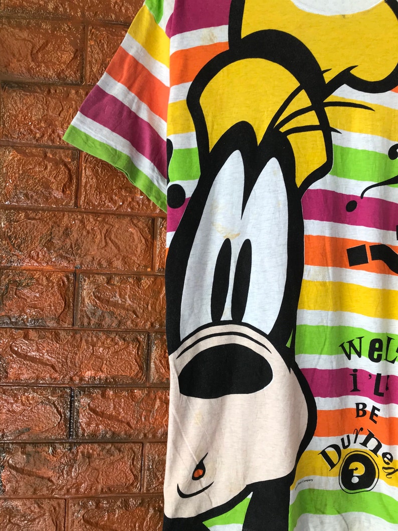 Vintage 90s Goofy American Animated Cartoon Multicolor Striped - Etsy