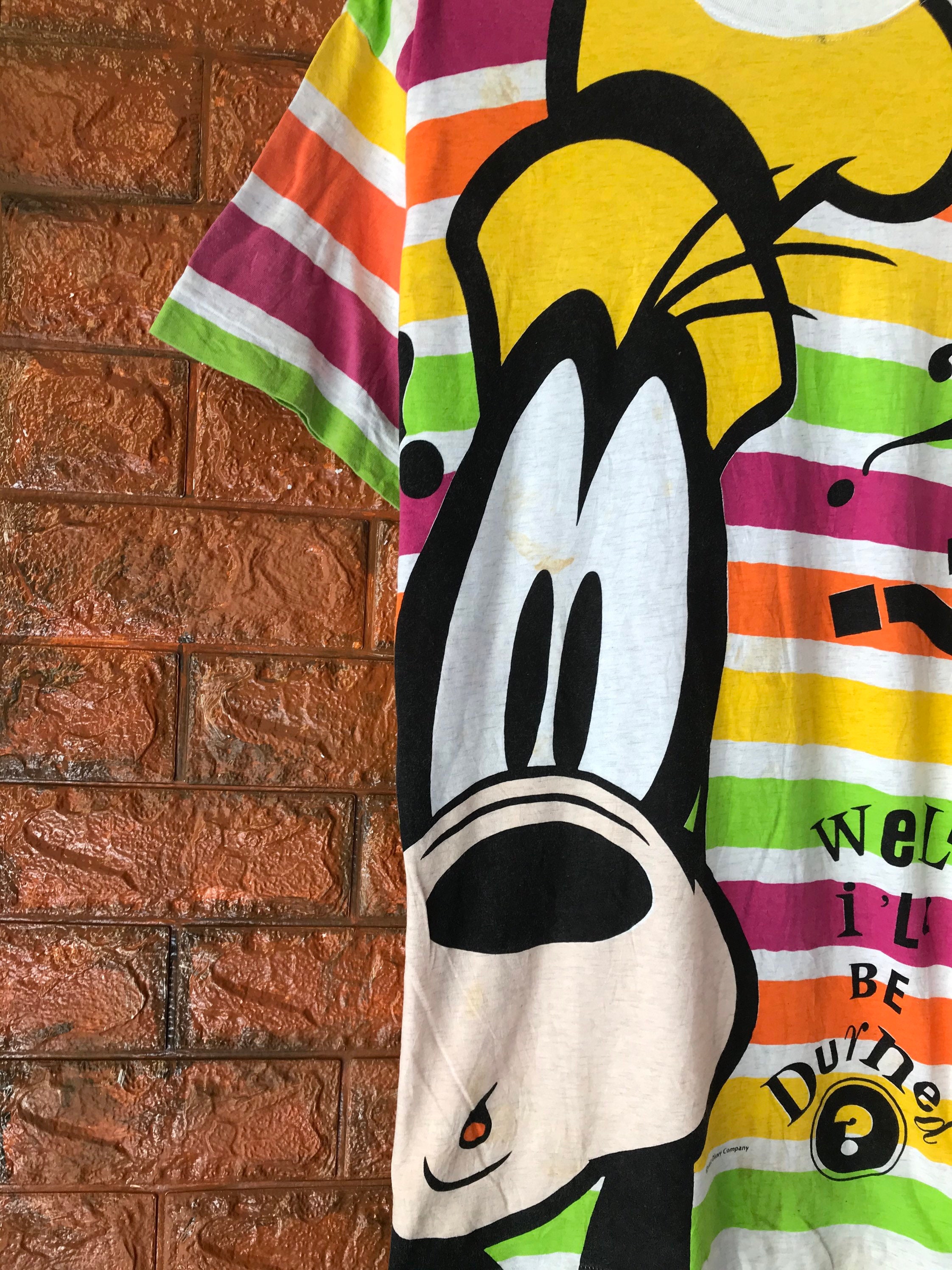 Vintage 90s Goofy American Animated Cartoon Multicolor Striped - Etsy