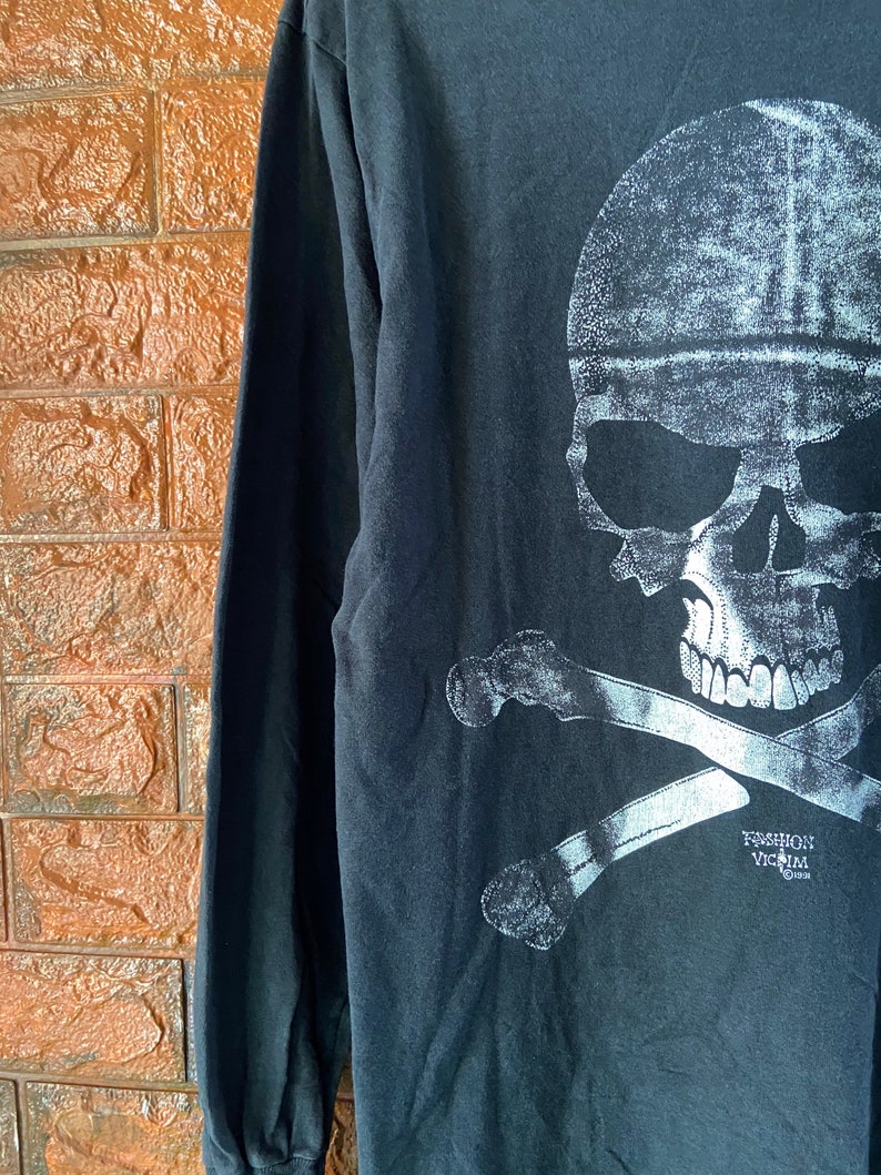 Vintage 90s Fashion Victim Human Skull Art Graphic Punk Style | Etsy