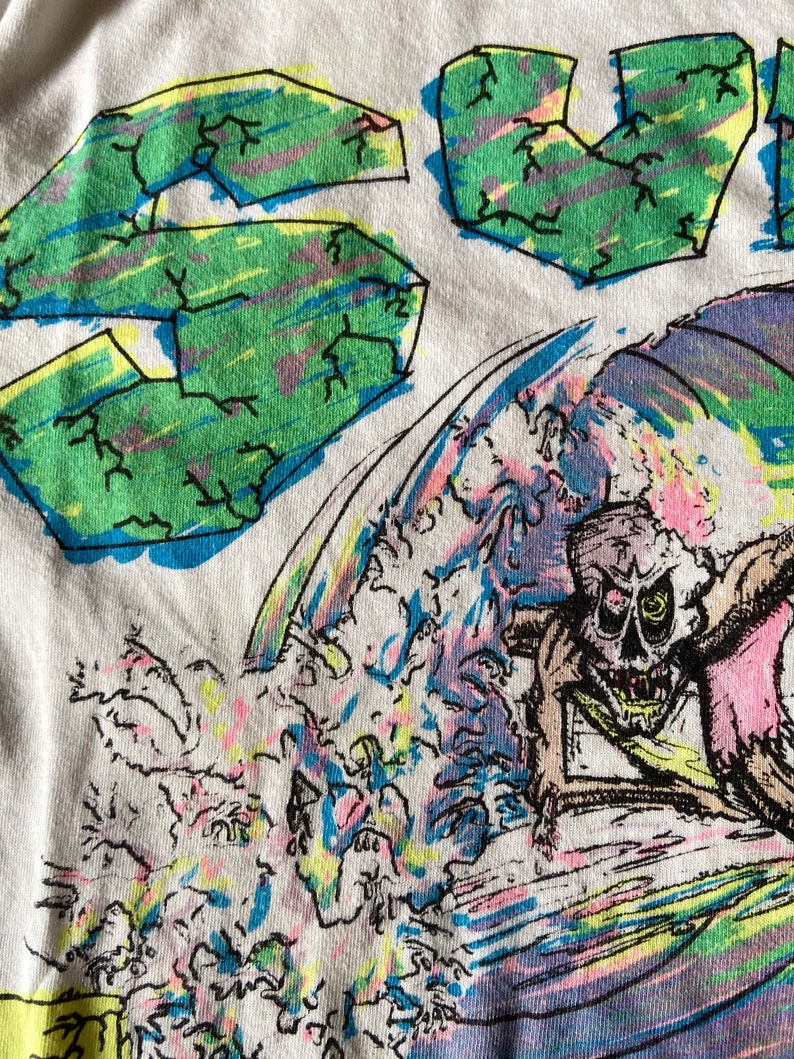 Vintage 80s Bear International surf Explosion Horror Art - Etsy