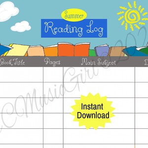 Printable Summer Reading Log, Reading Log, Printable Book Tracker, Book ...