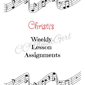 Printable Music Lesson Assignment Sheet, Music Assignment Sheet, Music ...