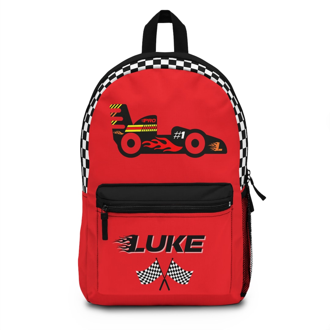 Personalized Race Car Backpack, Backpack for Boys, Custom School Bag ...