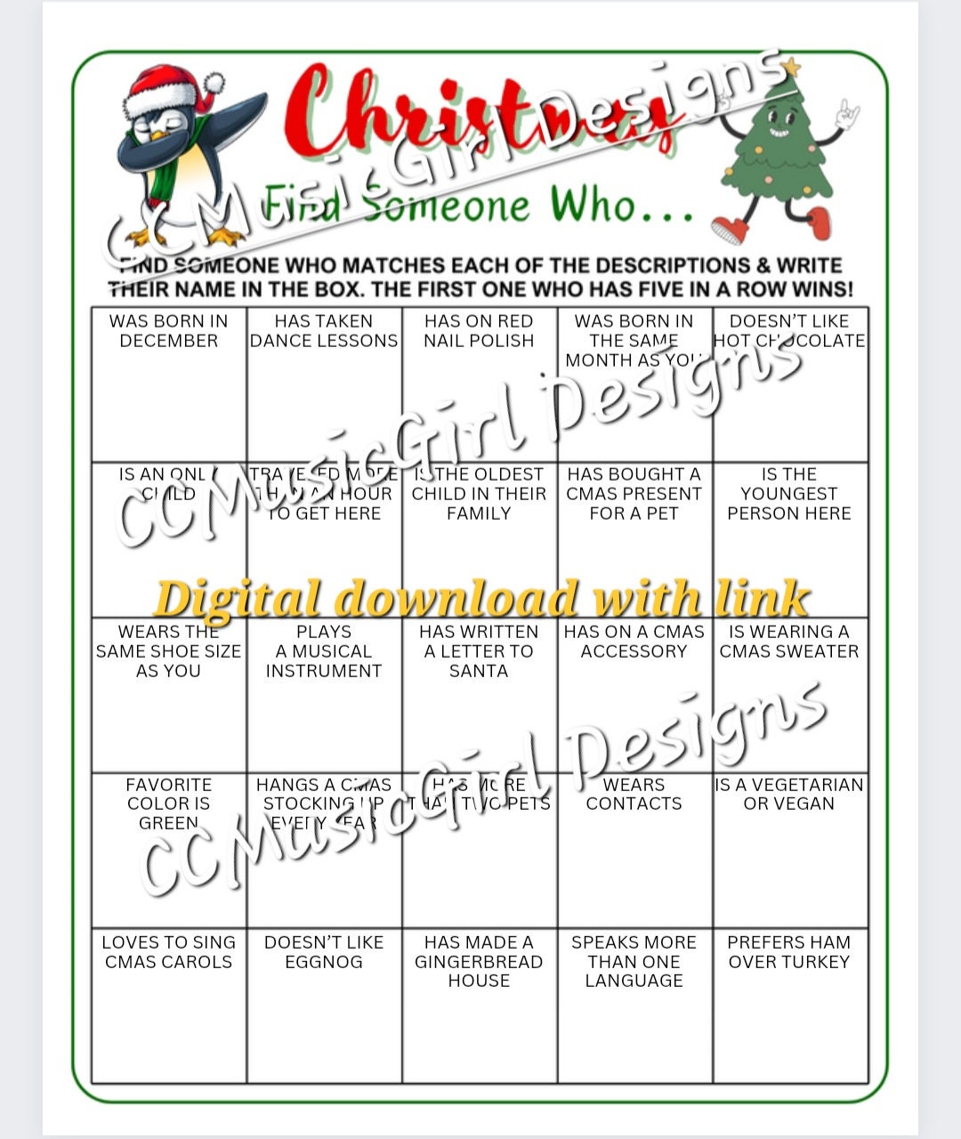 Editable Christmas Party Game, Printable Christmas Game, Holiday Game ...