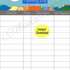 Printable Summer Reading Log, Reading Log, Printable Book Tracker, Book ...