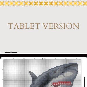 Cross Stitch Shark Pattern, Big Fish Pattern, Ocean Cross Stitch Chart ...