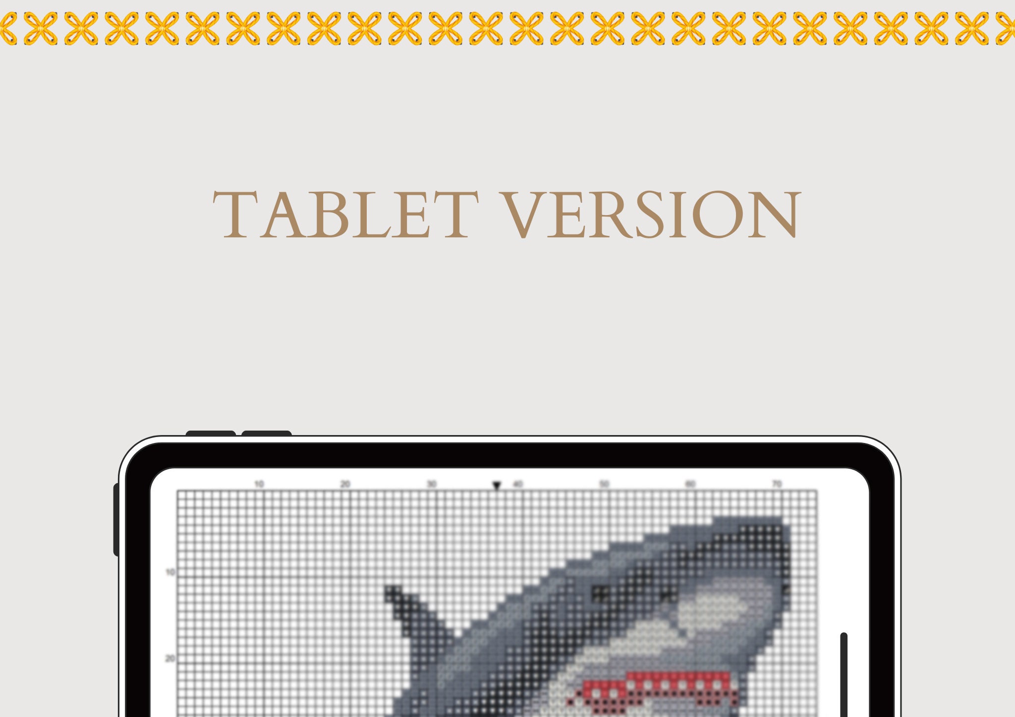 Cross Stitch Shark Pattern, Big Fish Pattern, Ocean Cross Stitch Chart ...