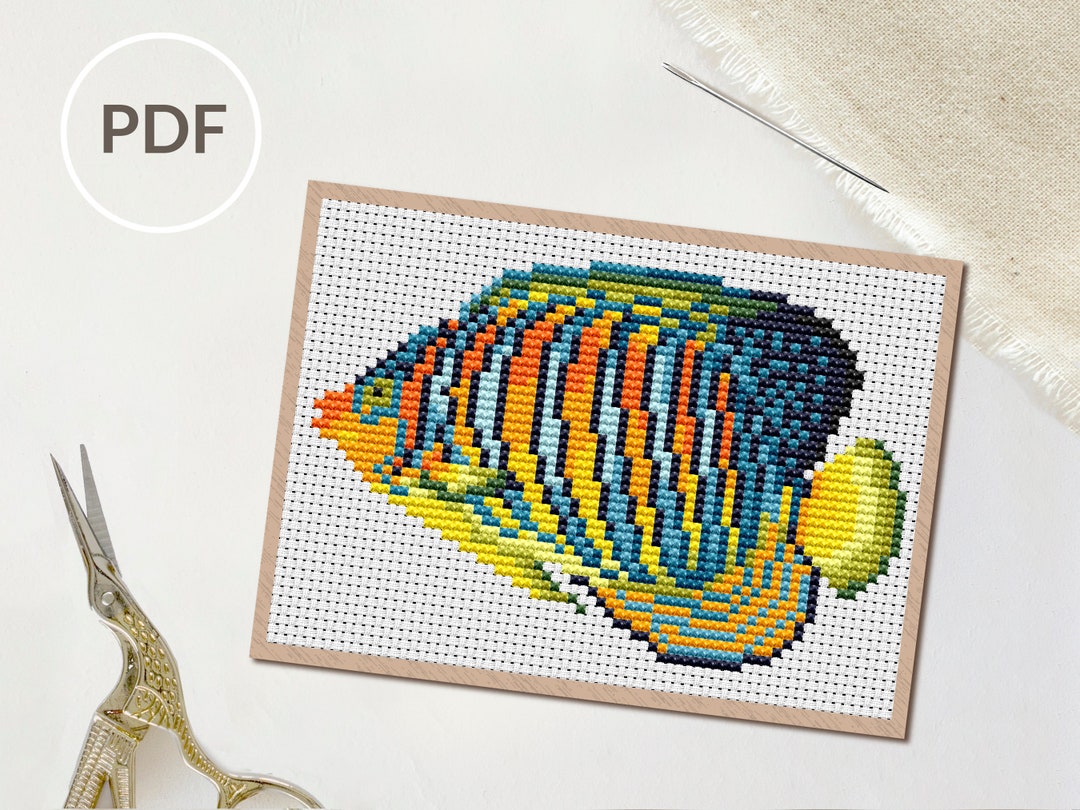 Royal Angelfish Cross Stitch Pattern Toy Aquarium Fish - Etsy