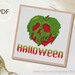 Zombie Apple Cross Stitch Pattern Counted Halloween Holiday - Etsy