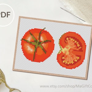 Tomato Cross Stitch Pattern Vegetable Embroidery Summer - Etsy