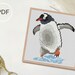 Gentoo Penguin Embroidery Pattern, Cross Stitch Primitive Design ...