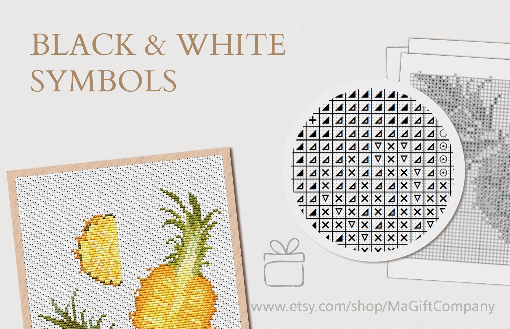 Pineapple Embroidery Chart, Food Cross Stitch Pattern, Tropical Fruit ...