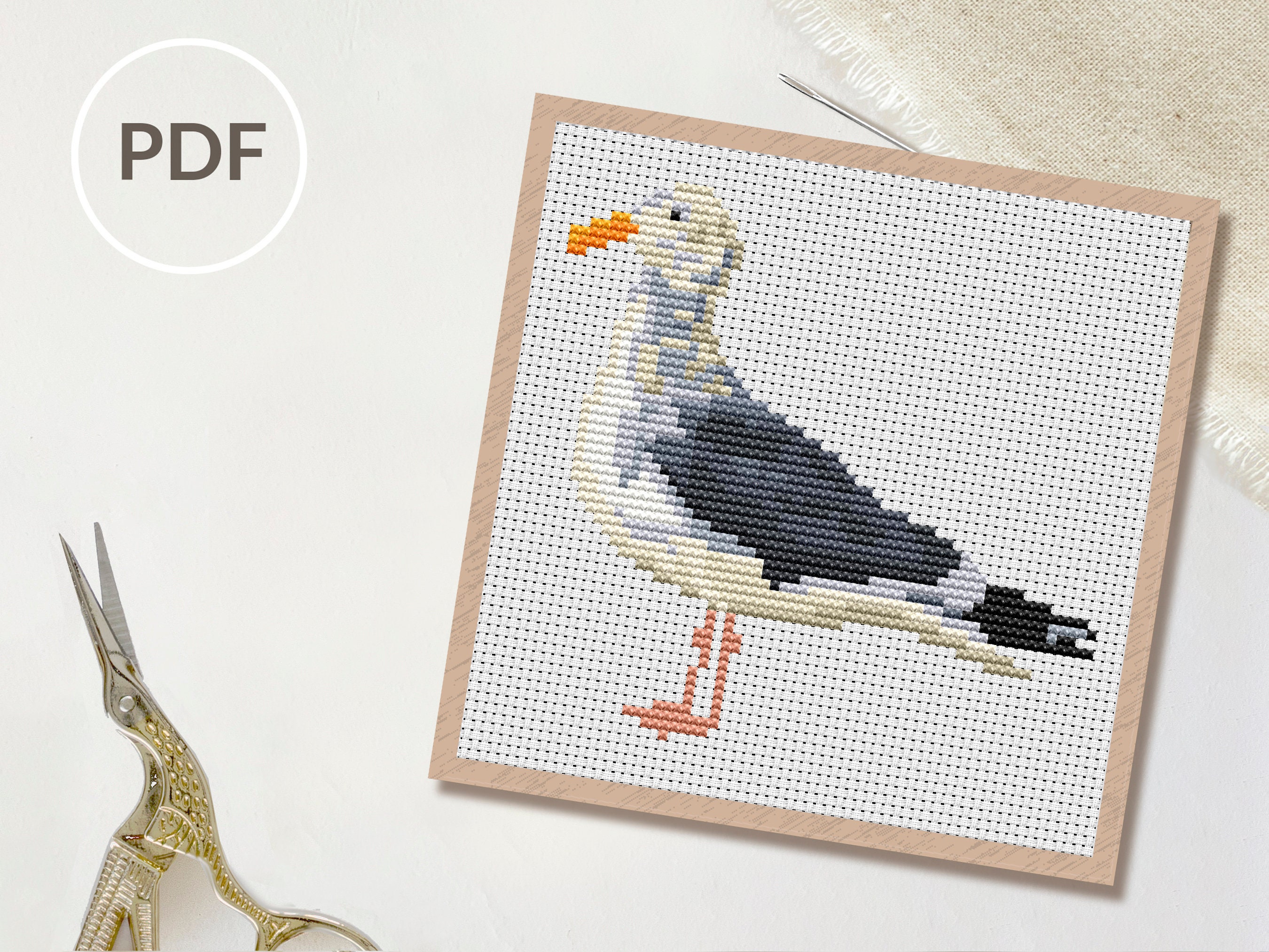 Ring-billed Gull Cross Stitch Pattern White Seabirds Sea - Etsy