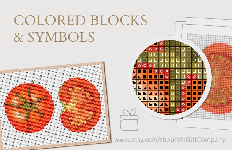 Tomato Cross Stitch Pattern, Vegetable Embroidery, Summer Ornament ...