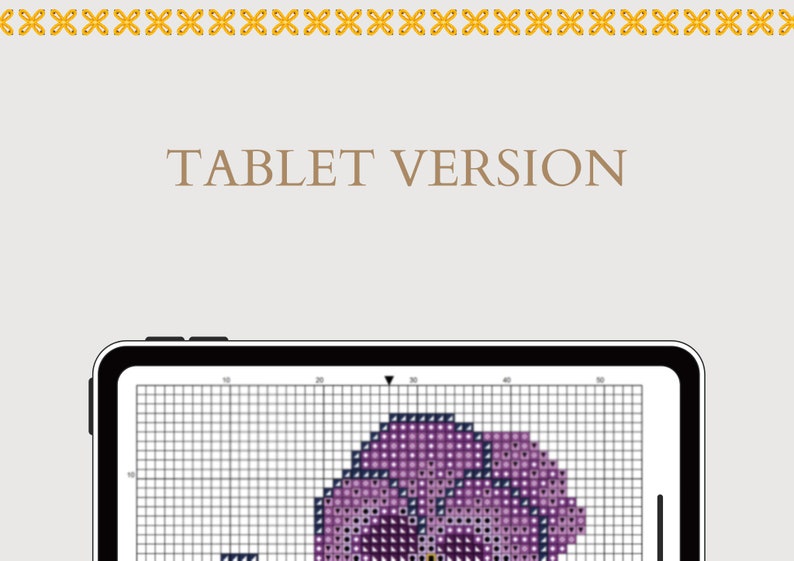 Viola Flower Plant Cross Stitch Pattern, Purple Violet Flower ...
