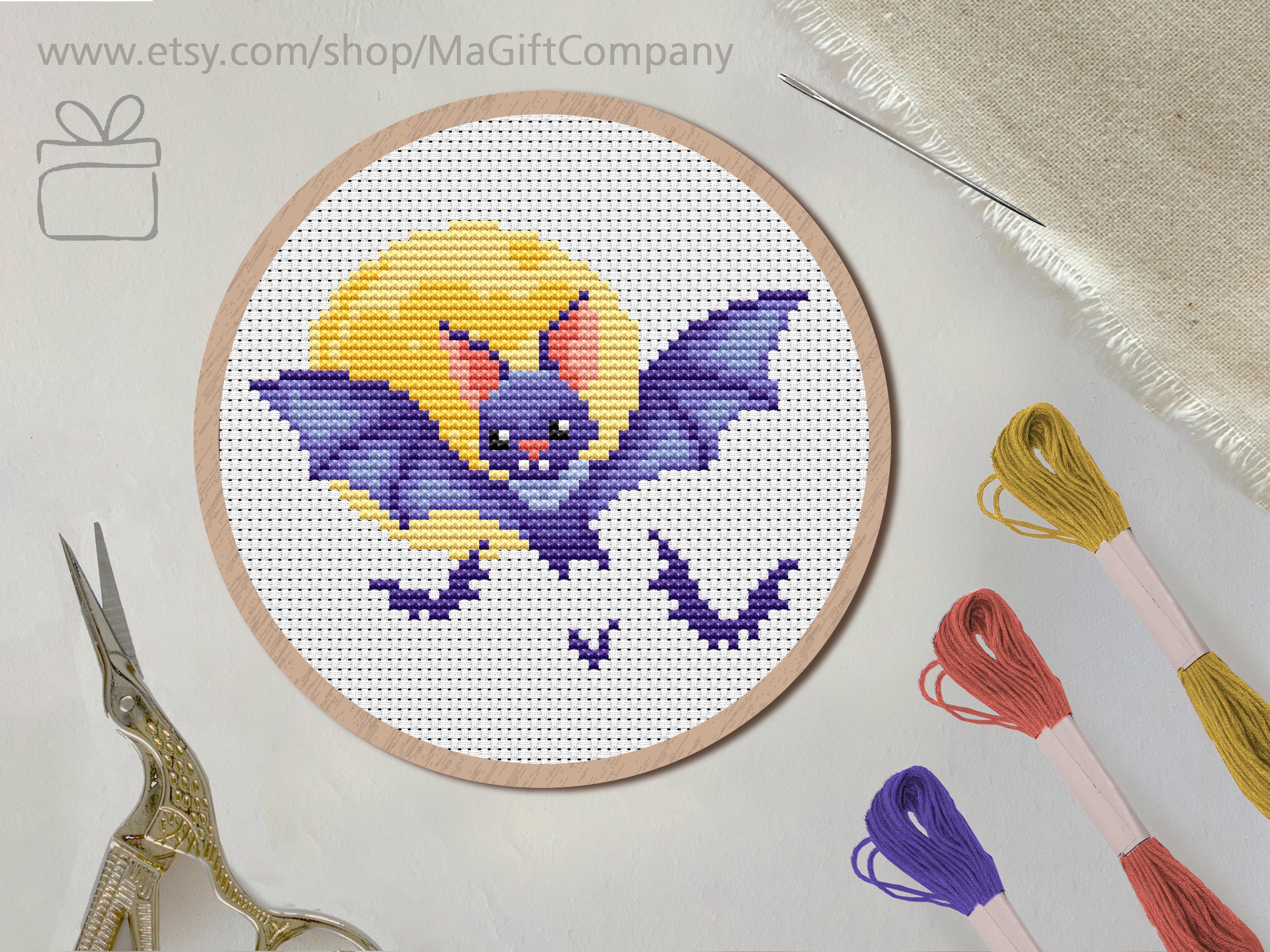 Halloween Bat Cross Stitch Pattern Diy Decor Holiday Scary - Etsy