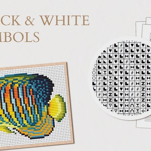 Royal Angelfish Cross Stitch Pattern, Toy Aquarium Fish Embroidery ...