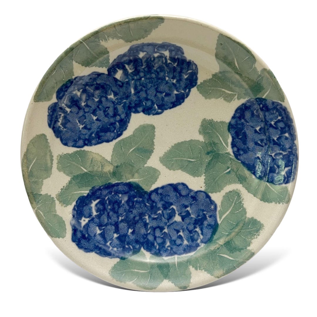Chatham Pottery Stoneware Hydrangea Floral 13 Decorative Platter Plate ...