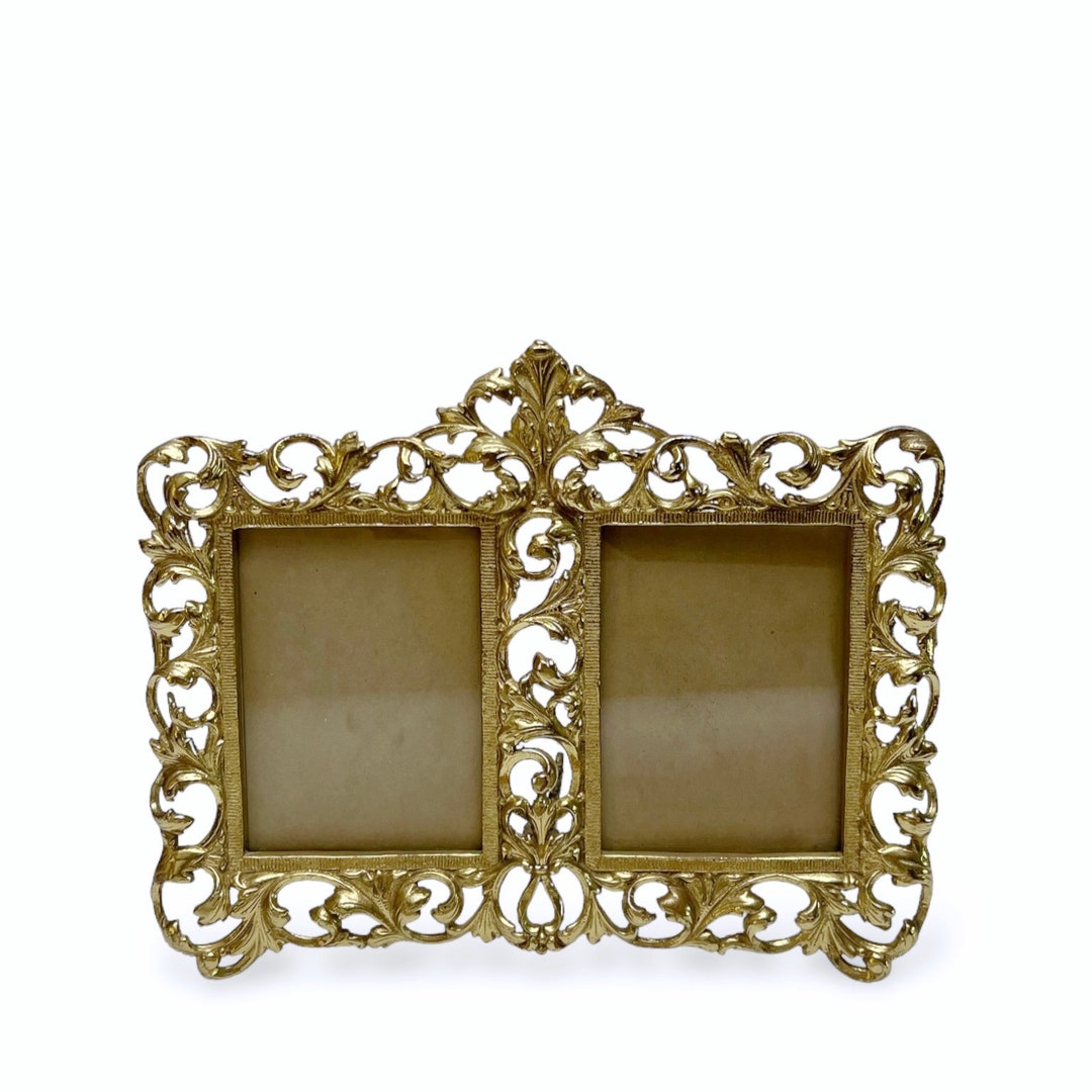 Vintage Solid Brass Tabletop Victorian Style Ornate Double - Etsy