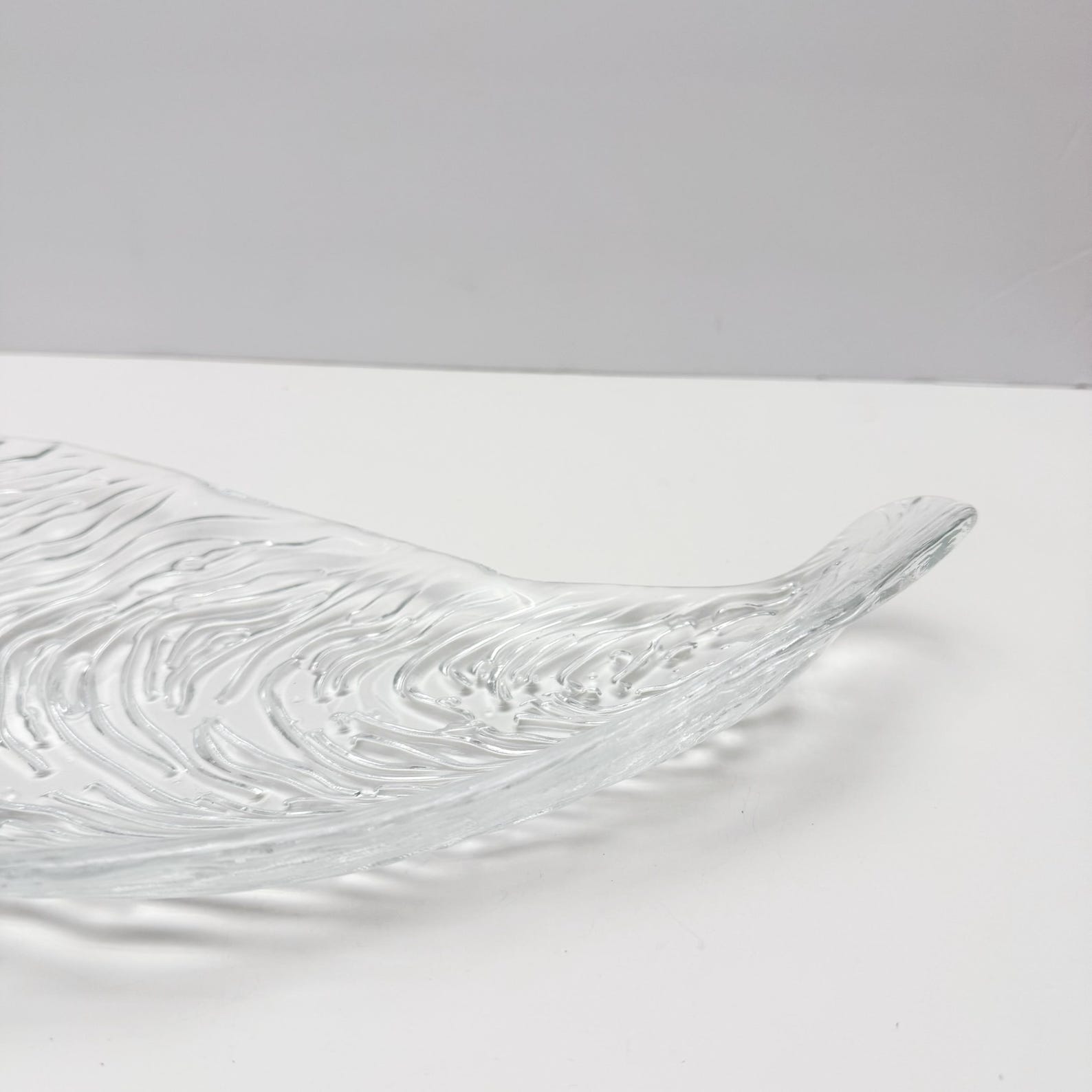 Vintage Textured Clear Glass Mussel Shell Serving Plate Platter - Etsy