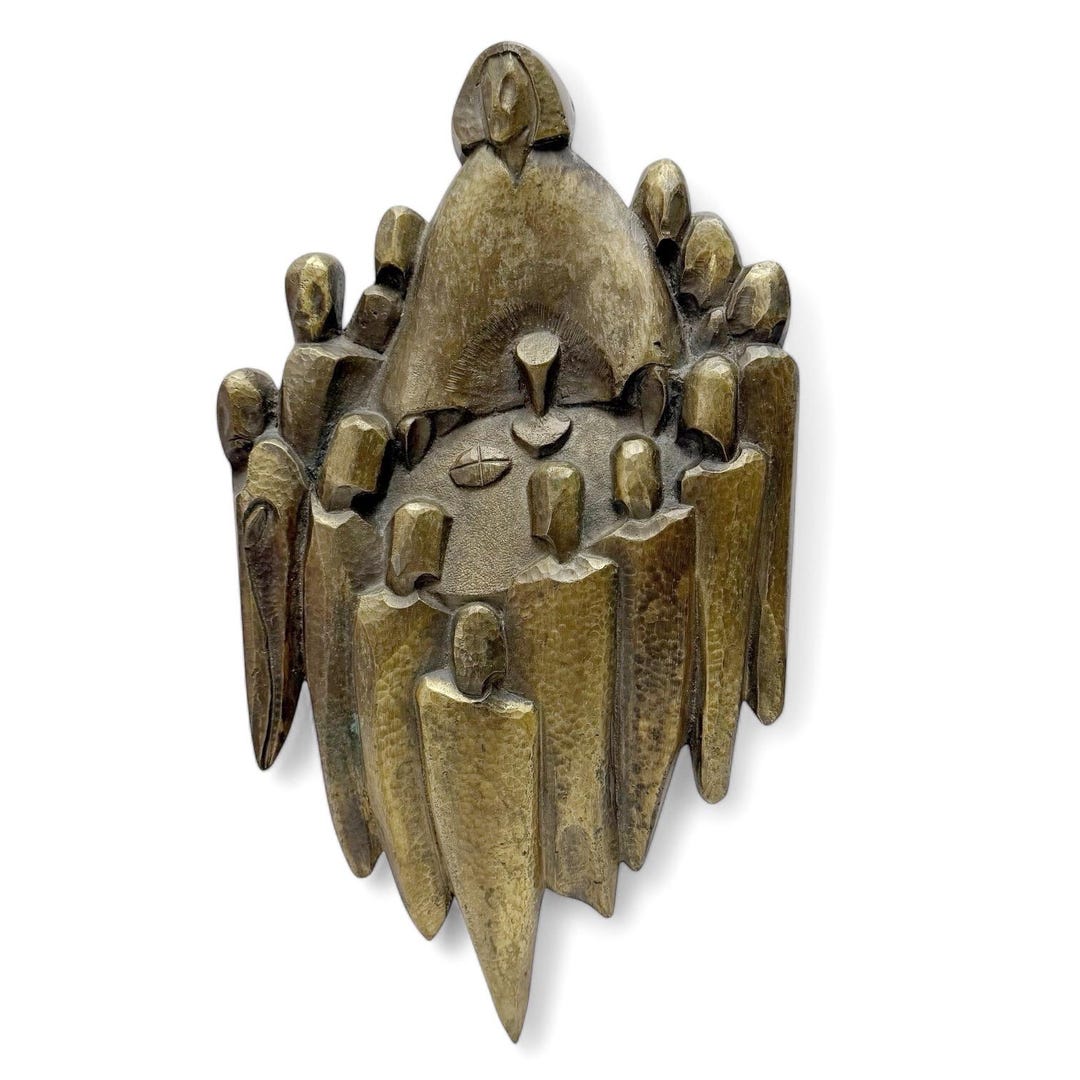 Vintage Fergus O'farrell the Last Supper Bronze Religious Mid Century ...