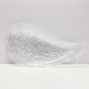 Vintage Textured Clear Glass Mussel Shell Serving Plate Platter - Etsy