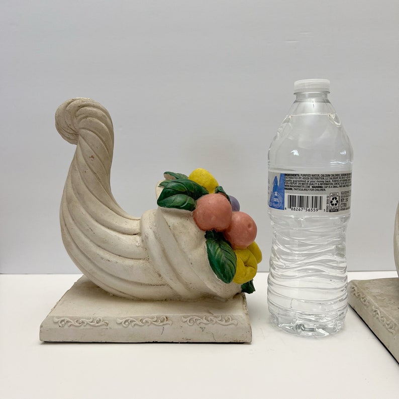 Vintage Set Pair of Fruit Cornucopia Decorative Bookends Door Stops ...
