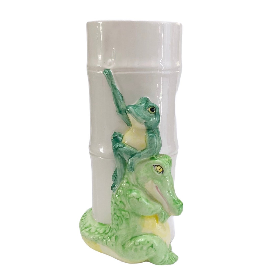 Vintage Kitschy Taste Setter by Sigma Alligator Crocodile Frog Bamboo ...