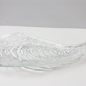 Vintage Textured Clear Glass Mussel Shell Serving Plate Platter - Etsy