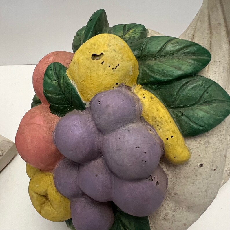 Vintage Set Pair of Fruit Cornucopia Decorative Bookends Door Stops ...