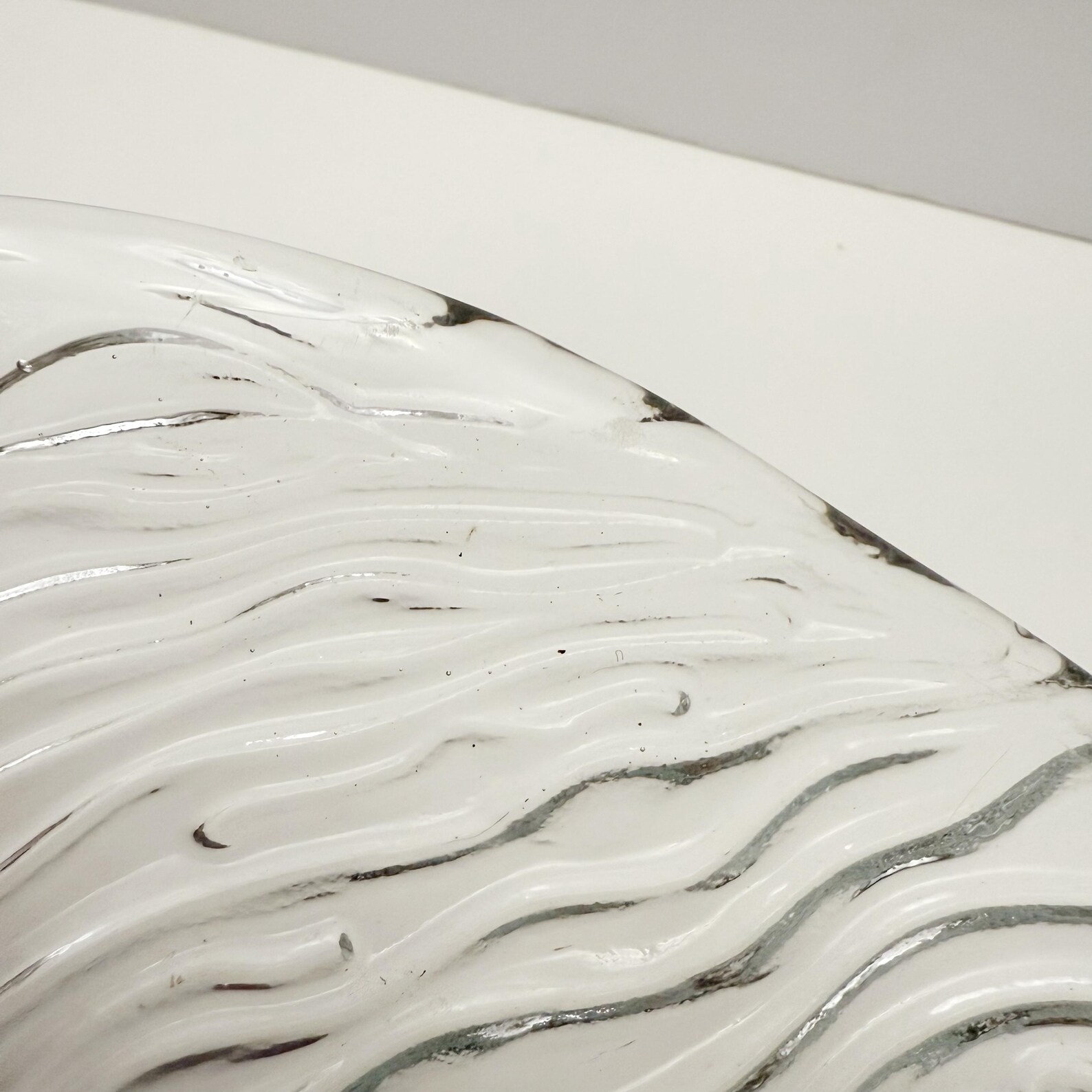 Vintage Textured Clear Glass Mussel Shell Serving Plate Platter - Etsy