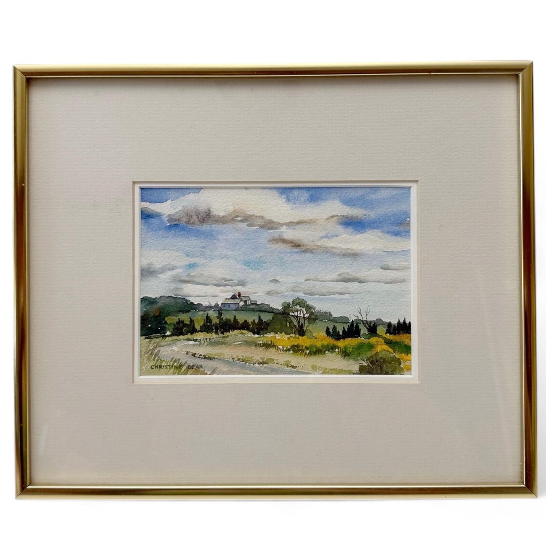 Vintage Christine Bean North Dartmouth MA Landscape Original Watercolor ...