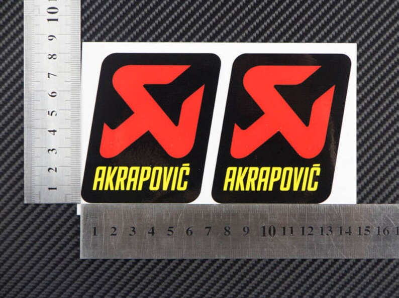 Akrapovic square logo exhaust motorcycle stickers decals heat | Etsy