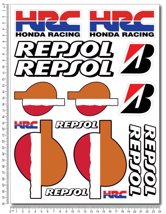 Honda HRC Repsol motorcycle stickers fairing tank decals | Etsy