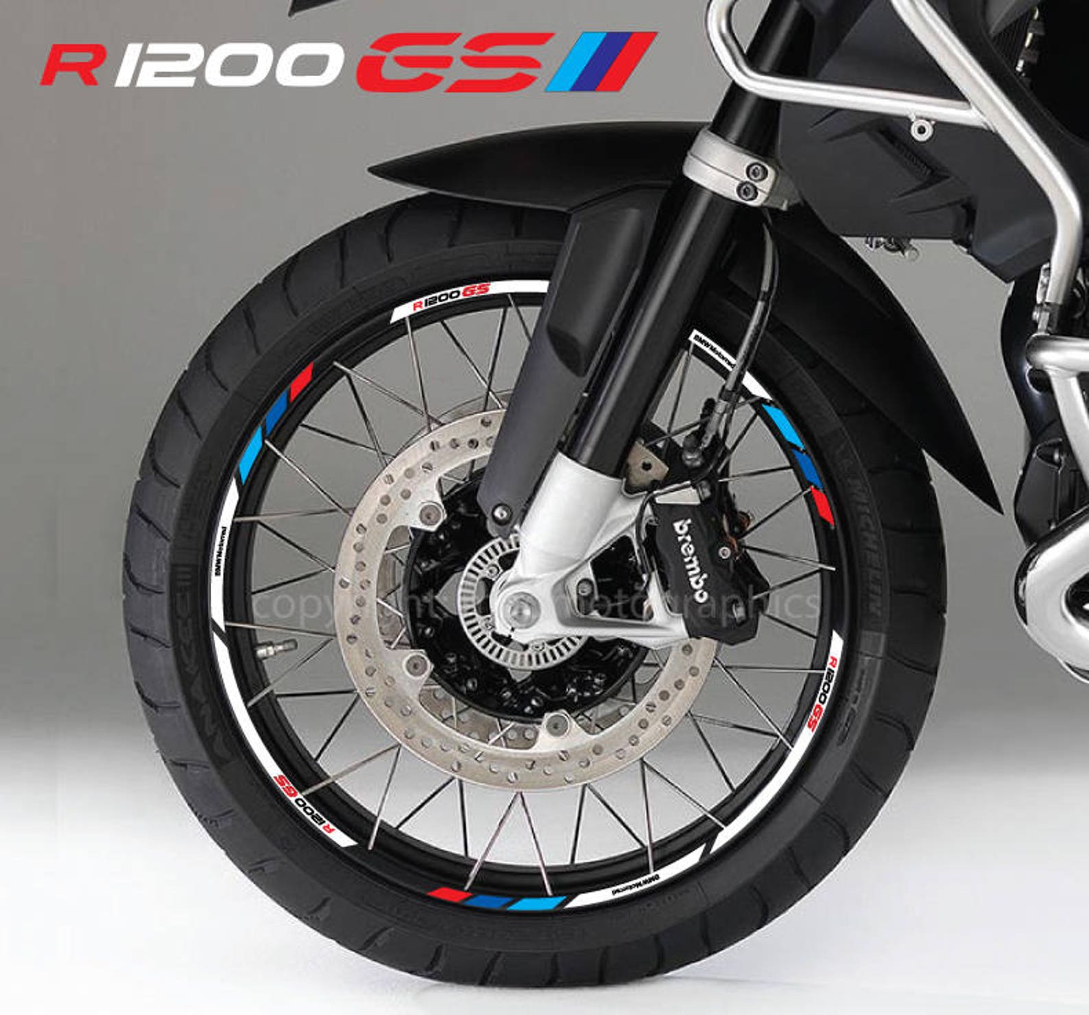 BMW R1200GS Adventure motorcycle wheel stickers set decals rim | Etsy